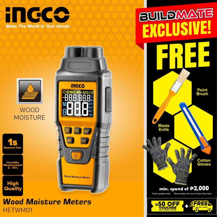 BUILDMATE Ingco Wood Moisture Meter Handheld Moisture Meters ...