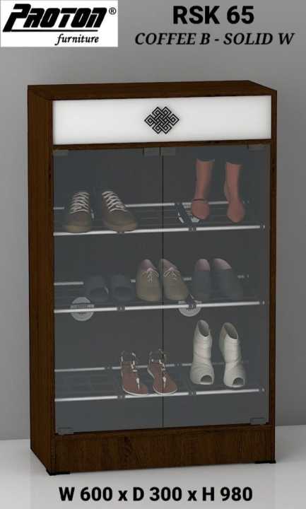 Lemari Sepatu Kaca - Rak Sepatu 2 Pintu Kaca 60x98cm - RSK65 | Lazada Indonesia