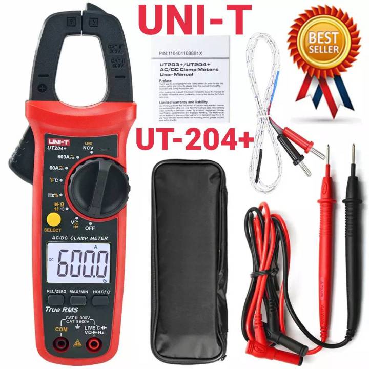 UNI-T UT204+ ut202+ ut202A+ ut203+ คลิปแอมป์ แคล้มป์มิเตอร์ดิจิตอล มัล ...