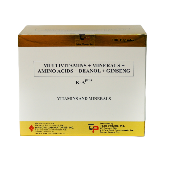 K-A PLUS Multivitamins + Minerals + Amino Acids + Deanol + Ginseng 1 ...