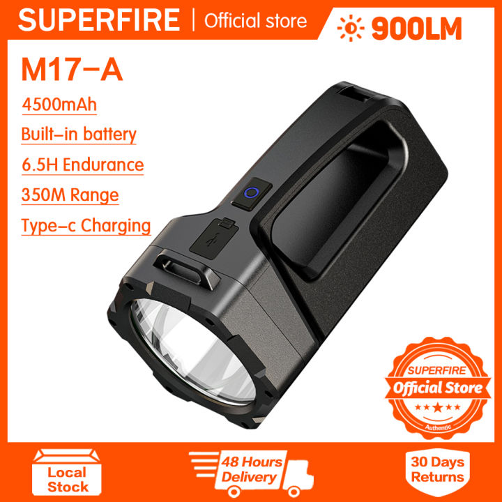 SUPERFIRE M17 LED Flashlight Rechargeable Multifunctional Searchlight ...