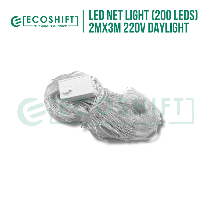 Ecoshift Christmas Lights LED Mesh Net Light Warm White Programmable ...