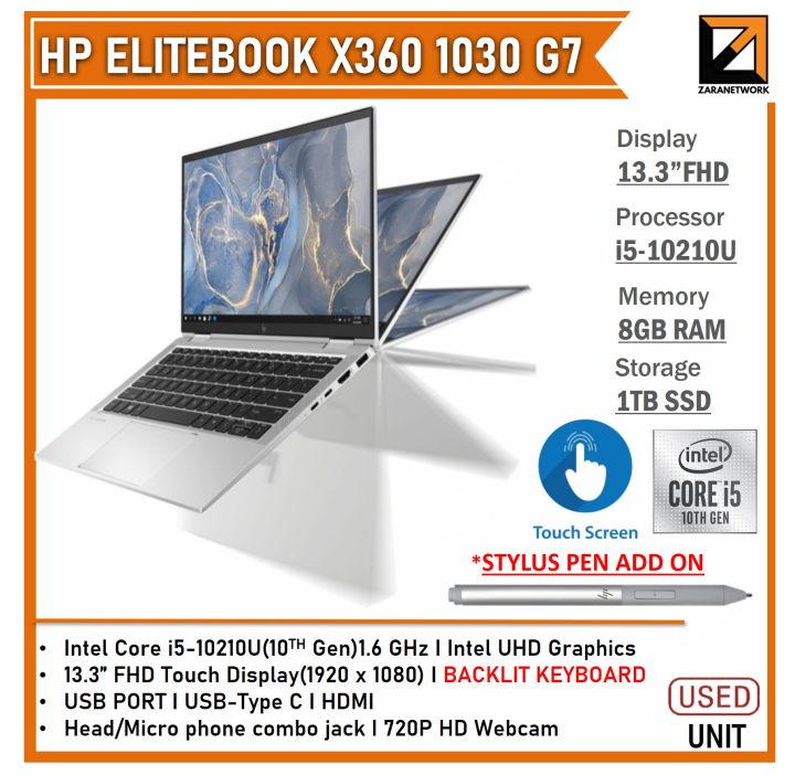 HP ELITEBOOK X360 1030 G7 ULTRABOOK TOUCHSCREEN 13.3 INCH FHD DISPLAY ...
