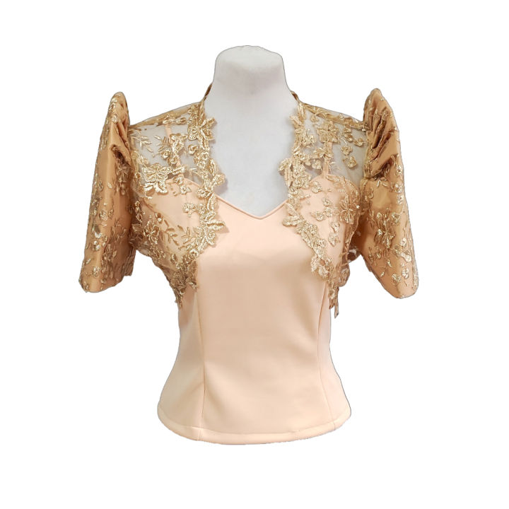 Filipiniana Bolero Crop Top and inner Blouse SET | Lazada PH