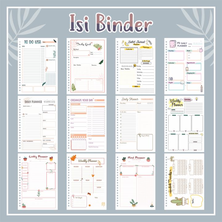 [PART 1] 10PCS Isi Binder A5 & B5 Daily Planner / To Do List / Weekly ...