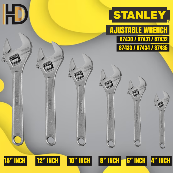 STANLEY Chrome Adjustable Wrench / STANLEY 4" & 6" & 8" & 10" & 12 ...