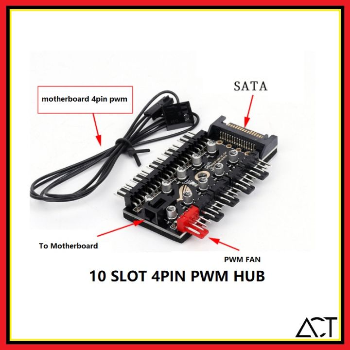 PC MOTHERBOARD PWM 4 PIN FAN HUB (10 SLOT) SATA / MOLEX | Lazada