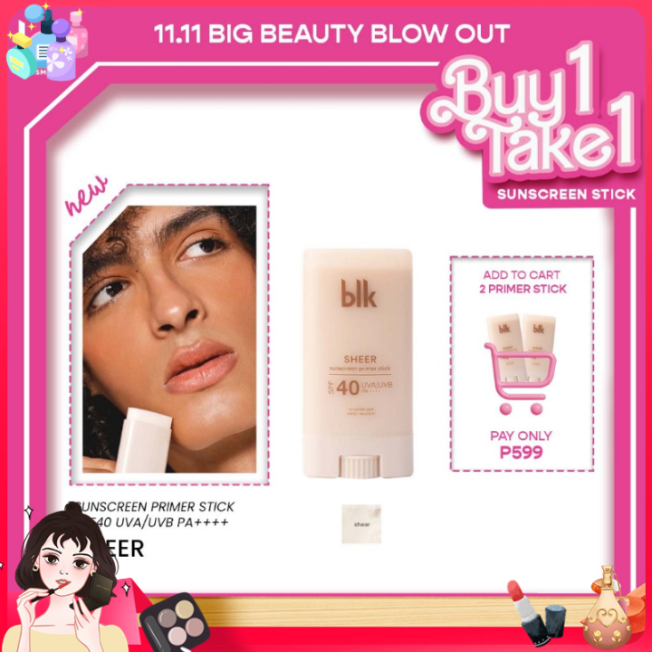 blk cosmetics universal sheer sunscreen primer stick SPF 40 UVA/UVB PA ...