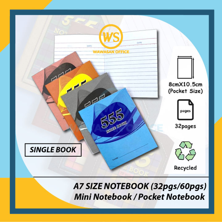 555 Note book / Mini Notebook / Pocket Notebook / Buku 555 / A7 ...