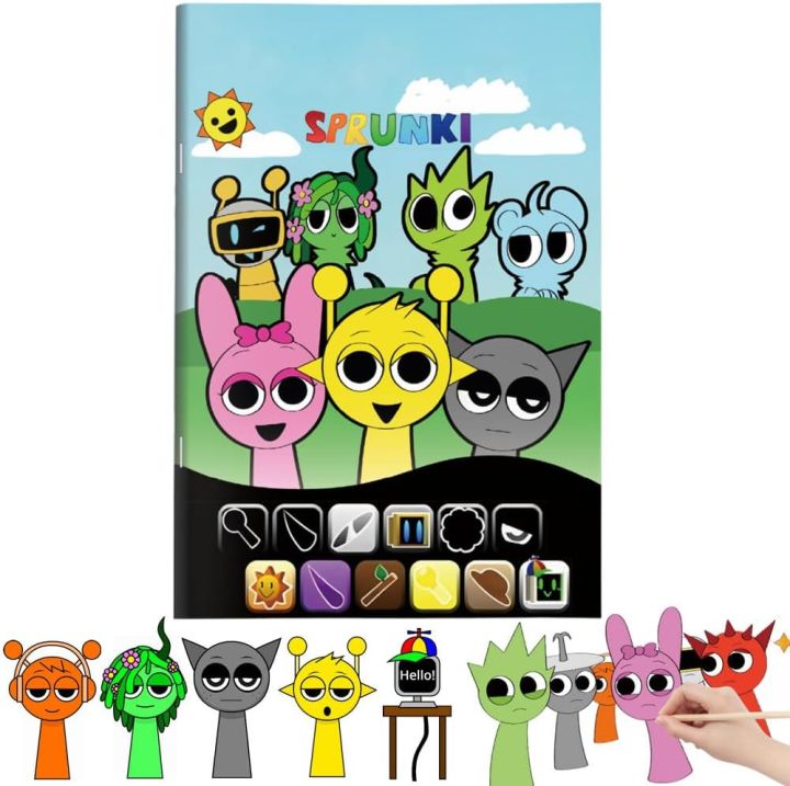 Sprunki Electronic Handwriting Book,สมุดระบายสีสำหรับเด็ก,หนังสือติดตาม ...