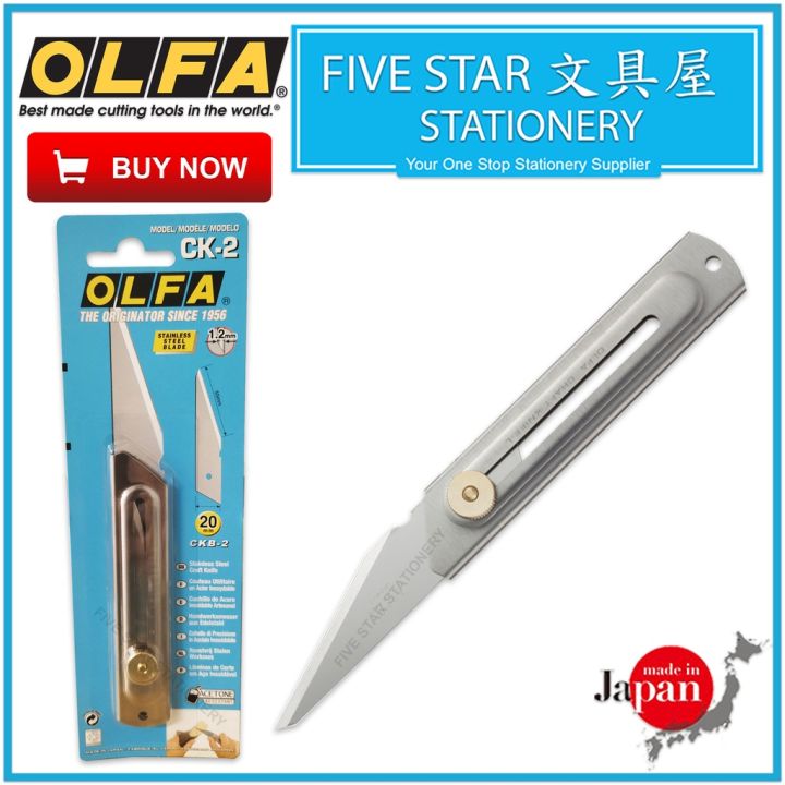 fivestar2u Olfa CK-2 Craft Knife Stationary Knife Wood Carving Knife Stainless Steel Handle Olfa ...