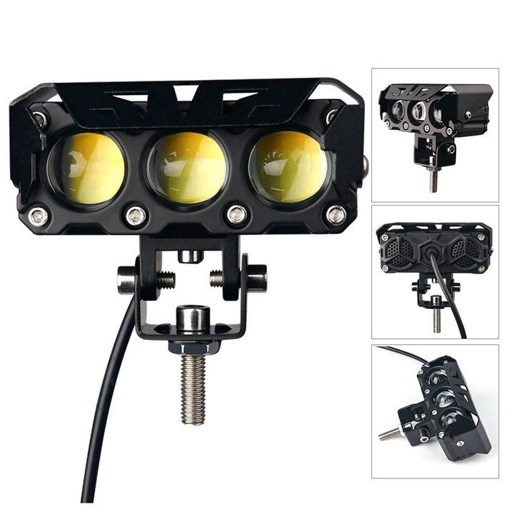 2PCS Lampu Sorot Laser Q9 3 Mata 2 Warna Lampu Tembak Led Foglamp CR7 ...
