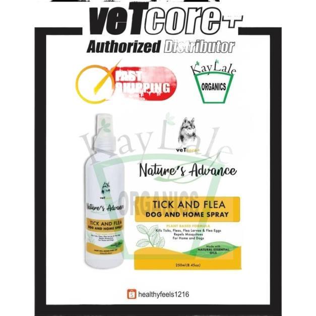VetCore Nature's Advance Tick (garapata) and Flea (pulgas) Spray 250ml ...