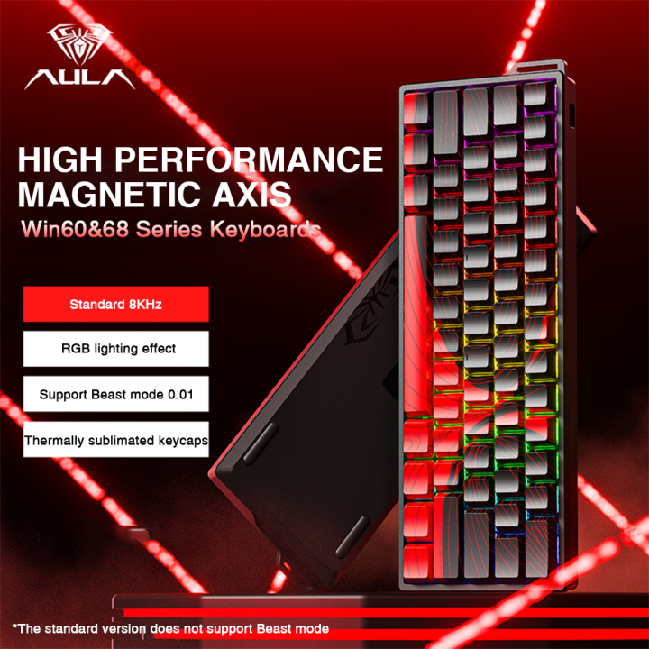 AULA WIN60/68HE Wired Gaming Magnetic Axis Keyboard With RGB Light Support for Desktop Computers ...