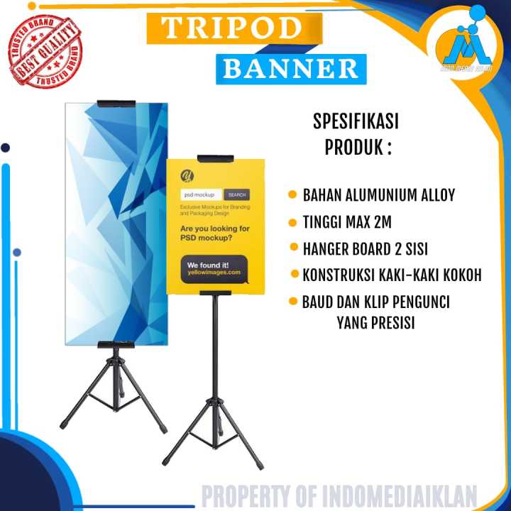 tiang banner/tripod banner/tiang media iklan/tiang promosi | Lazada ...