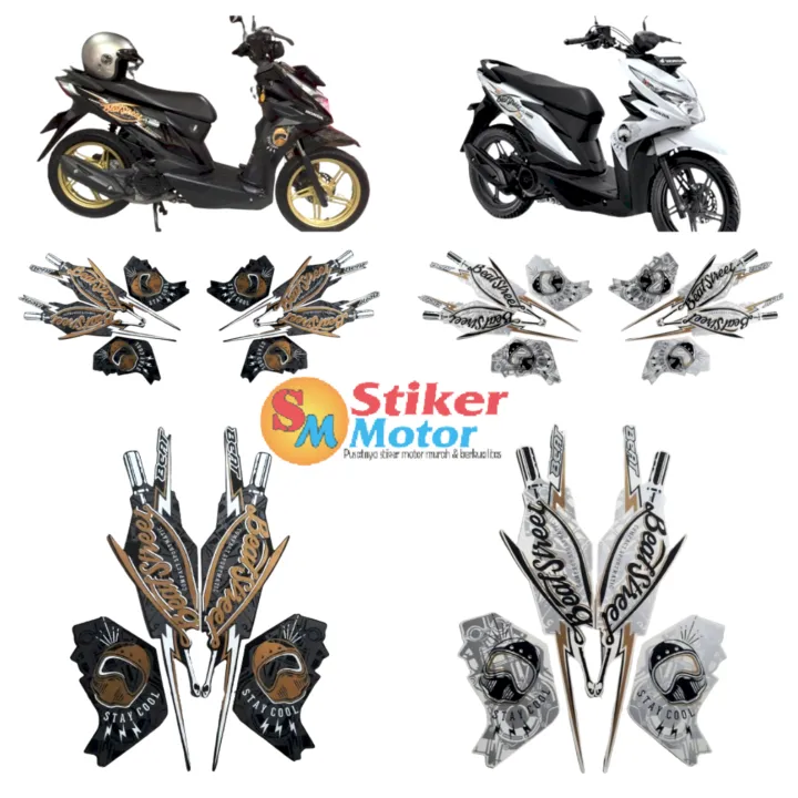 STIKER STRIPING LES LIS BODY MOTOR HONDA BEAT STREET FI TAHUN 2017 2018 ...