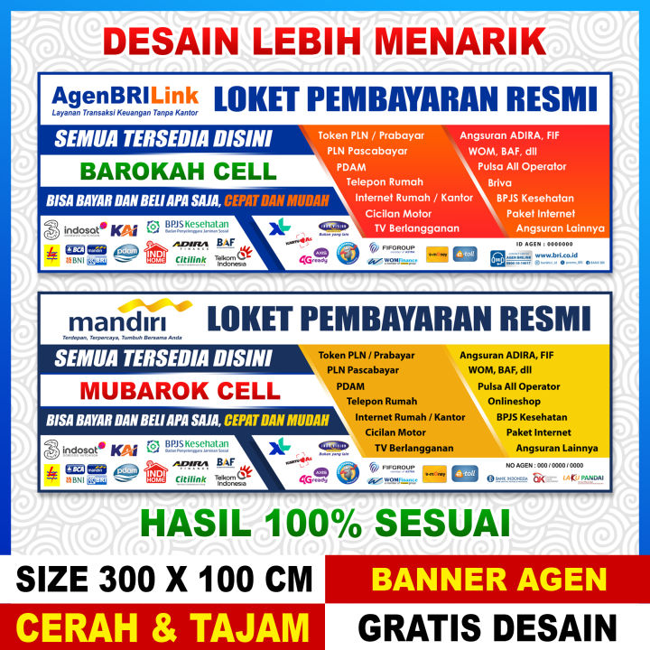 Banner Promosi Jumbo Resmi Mandiri BRILink - Warna Cerah & Tahan Lama ...