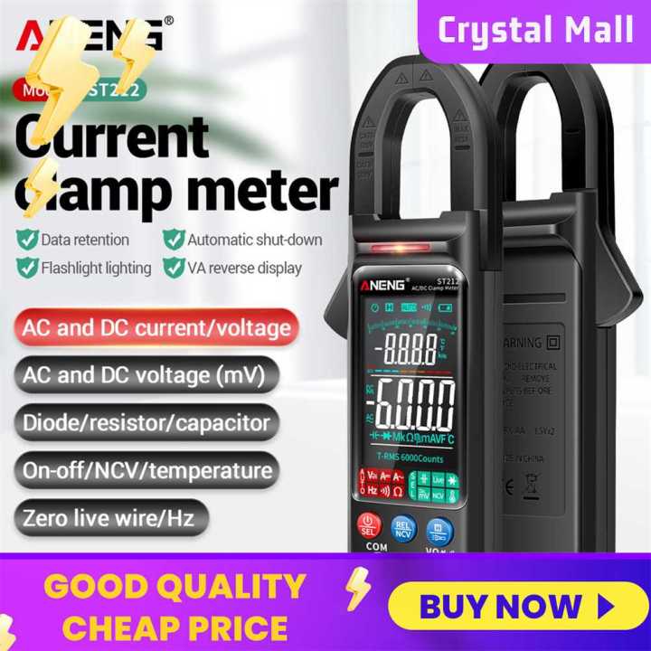 ANENG ST212 LCD Digital Clamp Meter Tester 6000 Counts Auto Range NCV ...