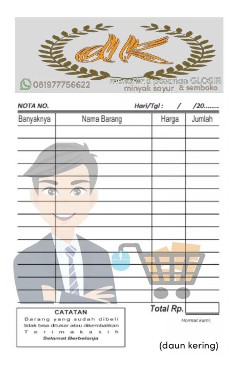 Cetak Nota Custom 1/4 Folio | Nota Toko Sembako | Nota Unik | Nota ...