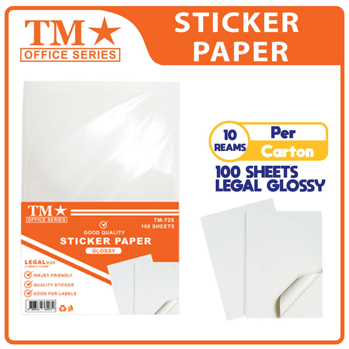 TM 10 reams Sticker Paper Legal 100's | Lazada PH