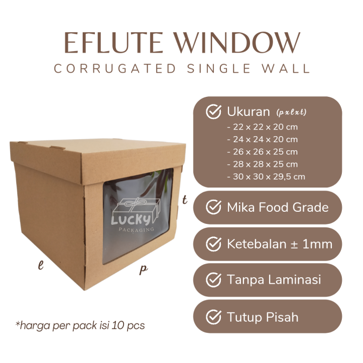 (10pcs) Eflute Window Mika Corrugated Single Wall Box Dos Dus Kotak ...