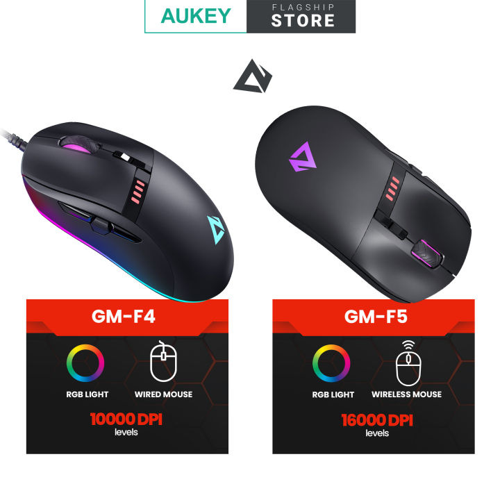 Aukey GM-F4 GM-F5 Knight RGB Gaming Mouse with 8 Programmable Buttons ...