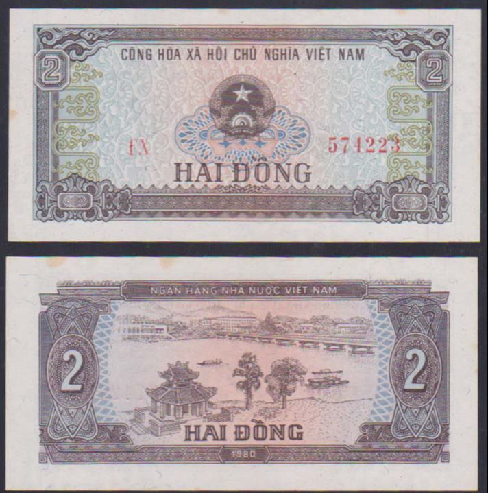 越南 VIETNAM 2 DONG (1980) AU MINOR FOXING 100% REAL BANKNOTE | Lazada