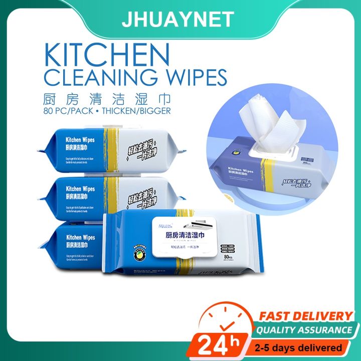 【JB READY STOCK】Kitchen Wipes 80 Sheets Disposable Degreasing ...