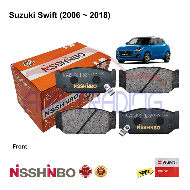Genuine Nisshinbo Front Brake Pads for Suzuki Swift (2006 - 2018 ...