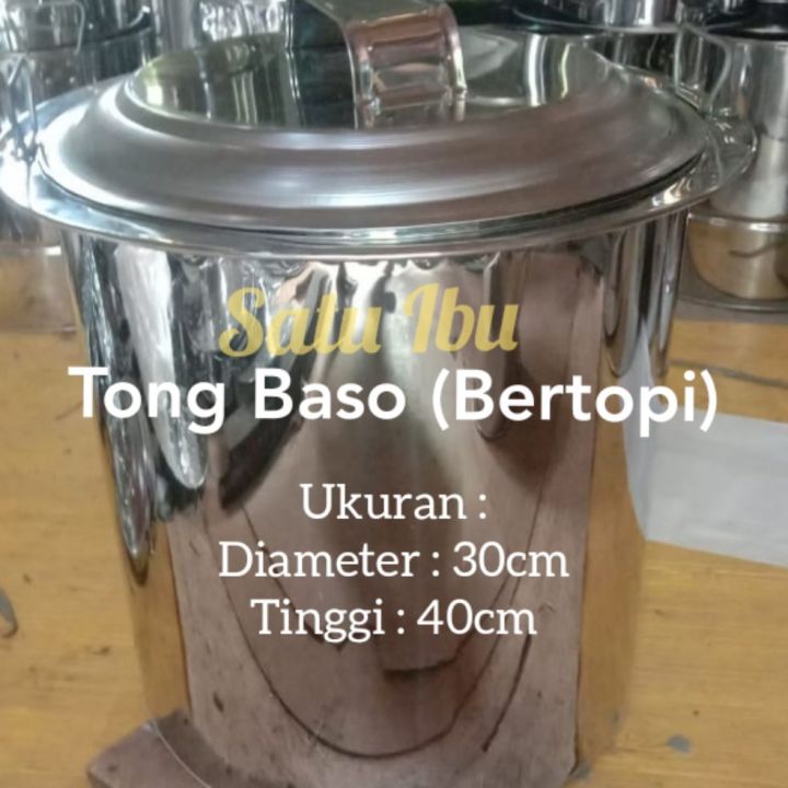 TONG BASO POLOS (BERTOPI) UKURAN 30X40 BAHAN STAINLESS. | Lazada Indonesia