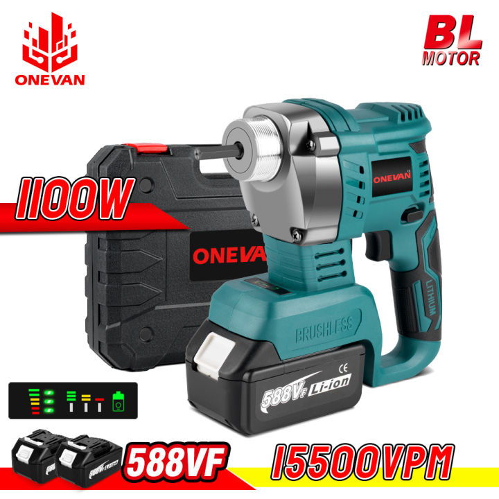 เครื่องสั่นคอนกรีตไฟฟ้าไร้สาย ONEVAN 1100W 15500VPM เครื่องผสมคอนกรีต ...