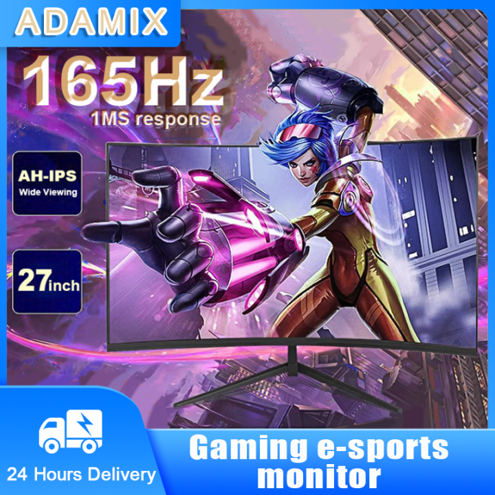 ADAMIX Curved Monitor PC 24 Inch Gaming Monitor HD 1080p 165HZ 75Hz ...