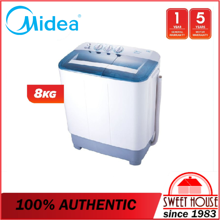 MIDEA 8.0kg Semi Auto Washing Machine MSW-8008P MESIN BASUH | Lazada