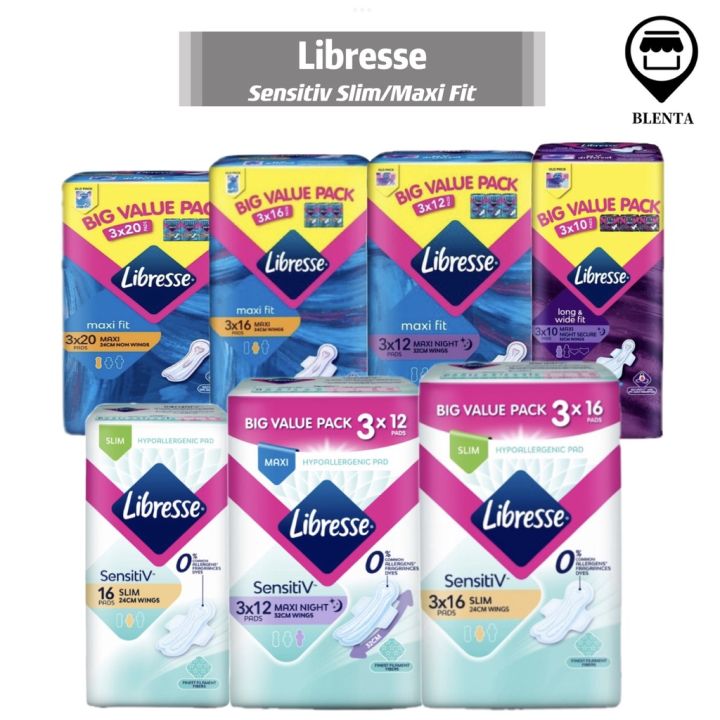 Libresse Slim/Maxi/Sensitiv Big Value Pack 3x10/ 3x1 2/ 3x16 / 3x20 🔥SG ...