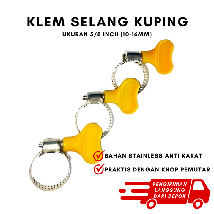 Klem selang / klem selang gas / klem selang kuping stainless / klem ...