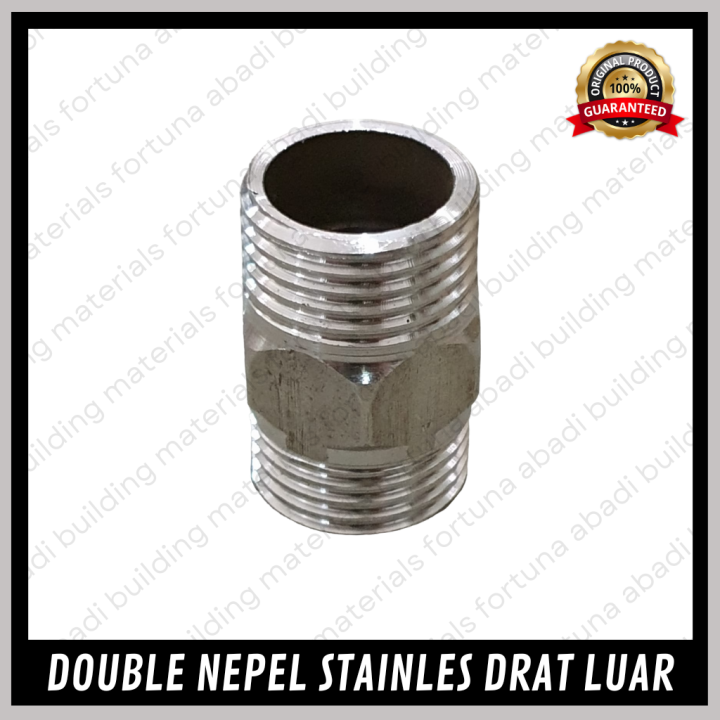 Double Nepel Stainless Ukuran 1/2" inch Sambungan Pipa | Lazada Indonesia