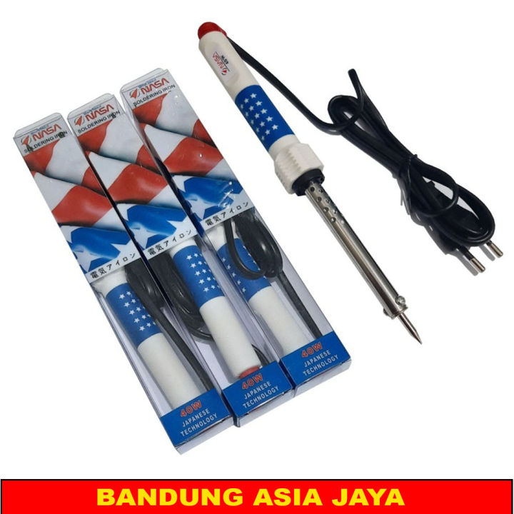 NASA Solder Listrik Gagang Kayu 40Watt / Soldering iron Alat Patri ...