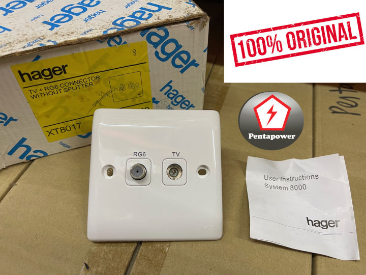 HAGER XT8017 SMATV OUTLET - ASTRO RG6 & TV ONLY | Lazada