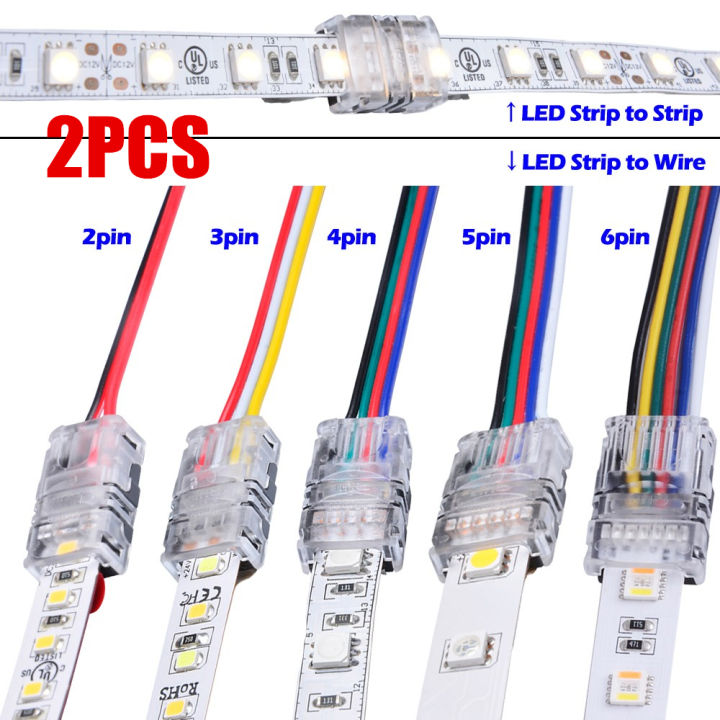 2pcs 2pin 3pin 4pin 5pin LED Strip Connector for RGB RGBW RGBWW 3528 ...