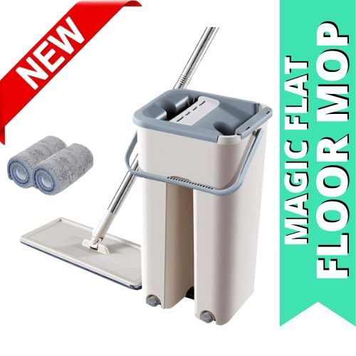 Original 360 Spin Free Hand Self Wash Lazy Floor Mop 2in1 Squeeze Dry Flat Mops magic Bucket ...