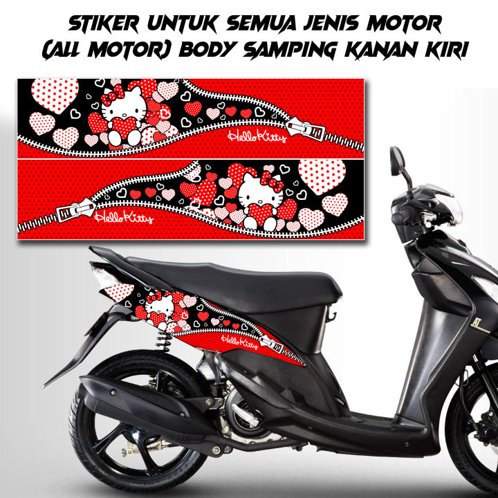 Stiker Semua Jenis Motor Gambar Kartun Merah Hitam Stiker Matic Stiker ...