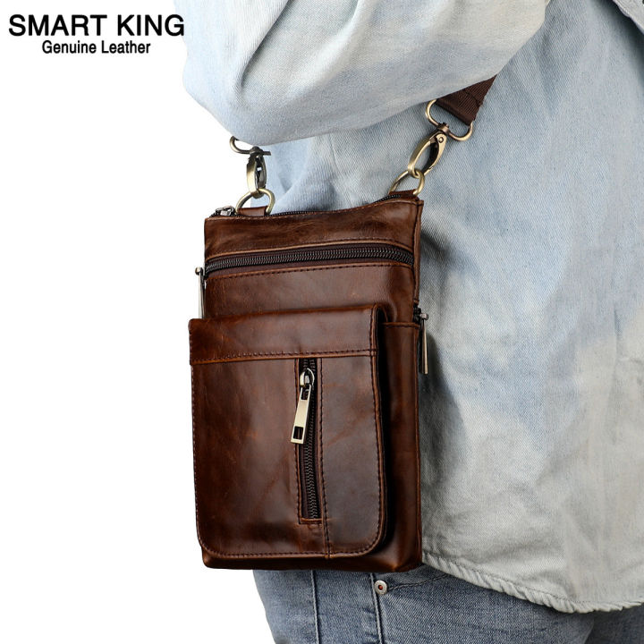 Smart King Shoulder Bag for Men Genuine Cow Leather Vintage Crossbody ...