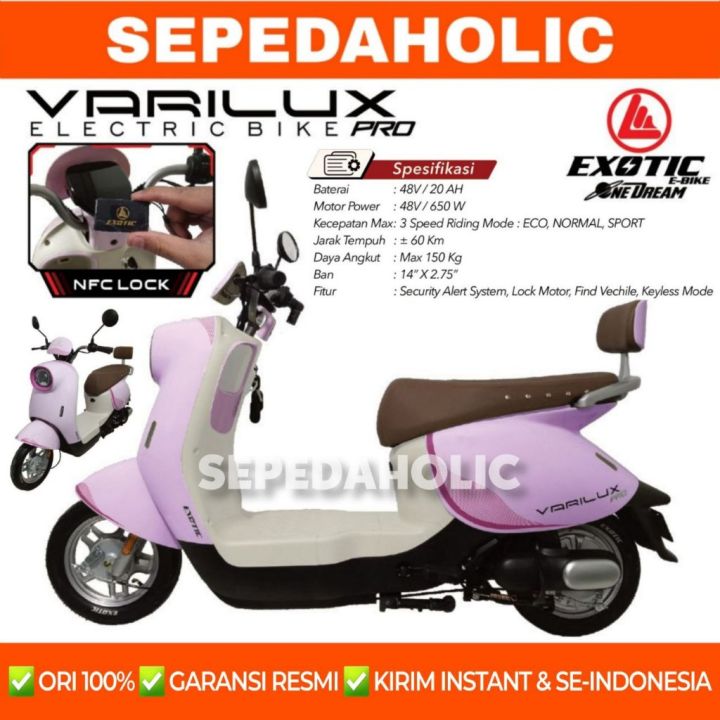 Sepeda Listrik EXOTIC VARILUX PRO 650 Watt BY PACIFIC 20 AH Bertenaga ...