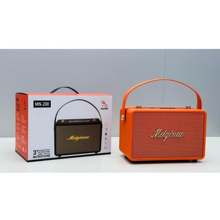 MN-200 ลำโพงบลูทูธไร้สาย ลำโพงแบบพกพา รูปลักษณ์ย้อนยุค ลำโพงบลูทูธซับ ...