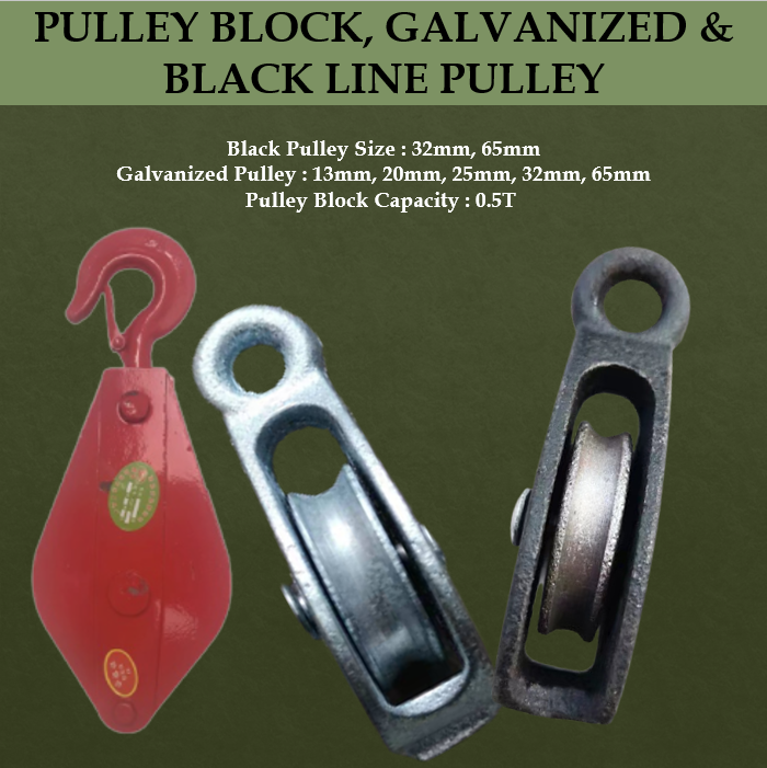 Solid Lifting Cast Irion Single Sheave Pulley Black Painted 1" Mini ...