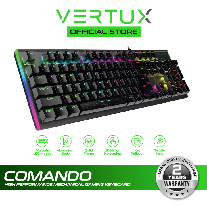 Vertux Comando High Performance Mechanical Gaming Keyboard | Lazada PH