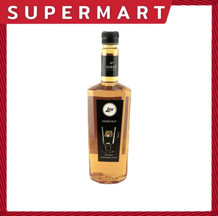 SUPERMART Lin Hazelnut Premium Flavoured Syrup 750 ml. น้ำเชื่อมกลิ่นเฮ ...