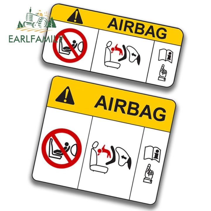 EARLFAMILY 13cm for Airbag Warning Car Stickers Vinyl Caravan ...