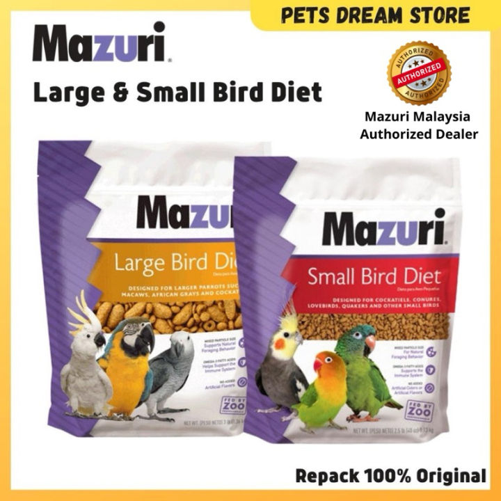 MAZURI Small Bird Diet Large Bird Repack Bird food Parrot food ...
