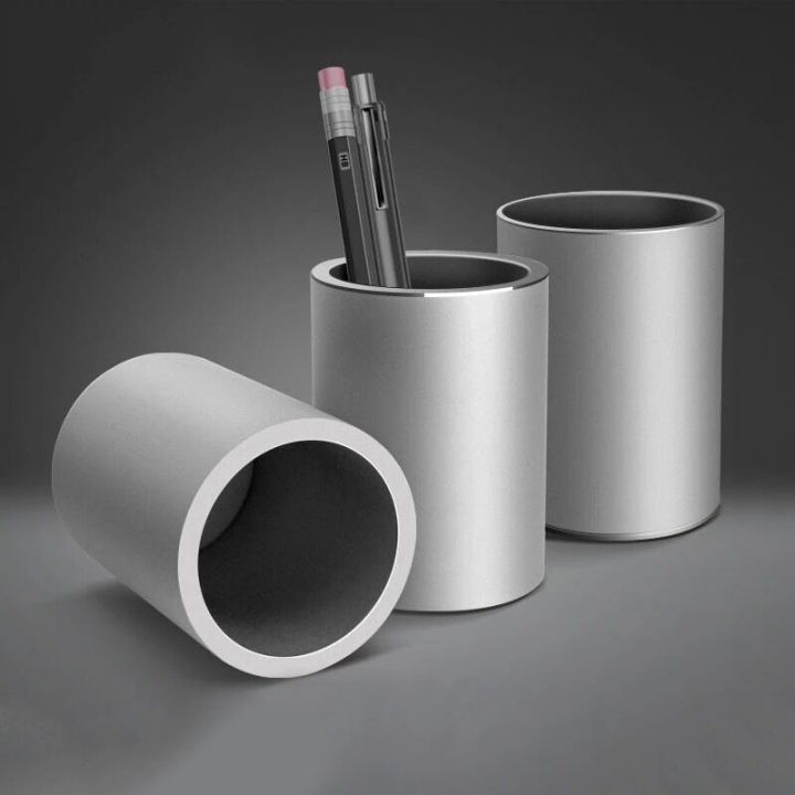 Metal Pencil and Pen Holder Round Aluminium Desktop Organizer | Lazada ...